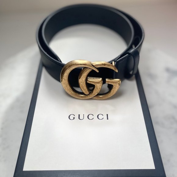 Gucci | Accessories | Goldblack Gucci Gg Belt W Receipt Box | Poshmark